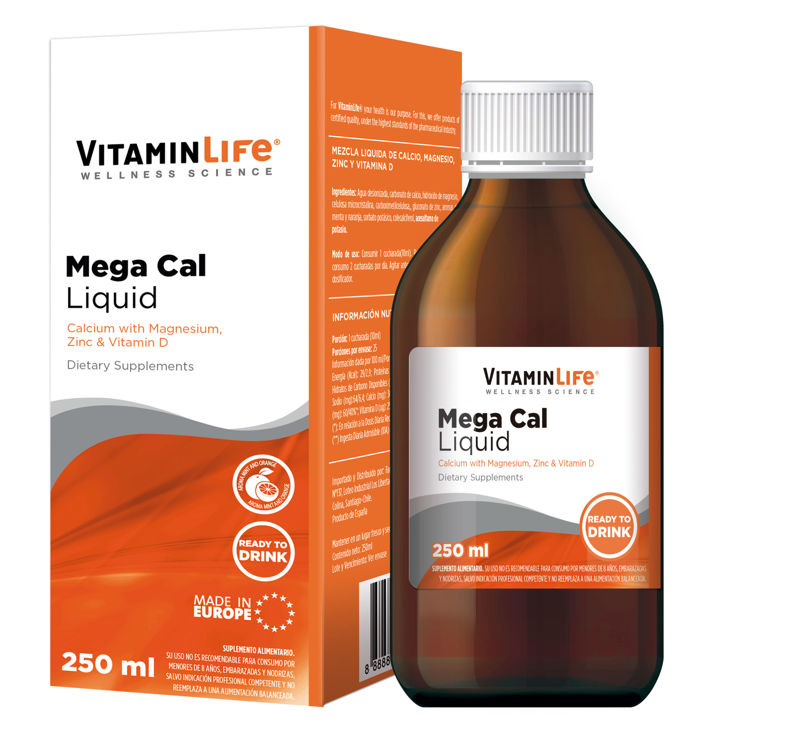 Nuevo formato líquido de Mega Cal de Vitaminlife | MAGAZINE DIGITAL